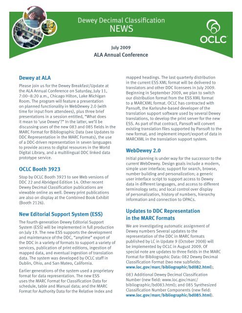 Dewey Decimal Classification - OCLC