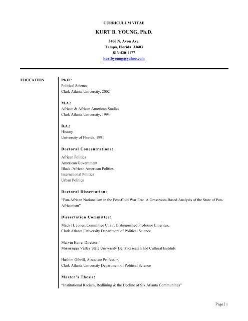 KURT B. YOUNG, Ph.D. - UCF Political Science - University of ...
