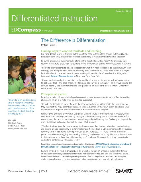 Differentiated instruction - SMART Technologies