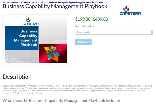business capability management playbook
