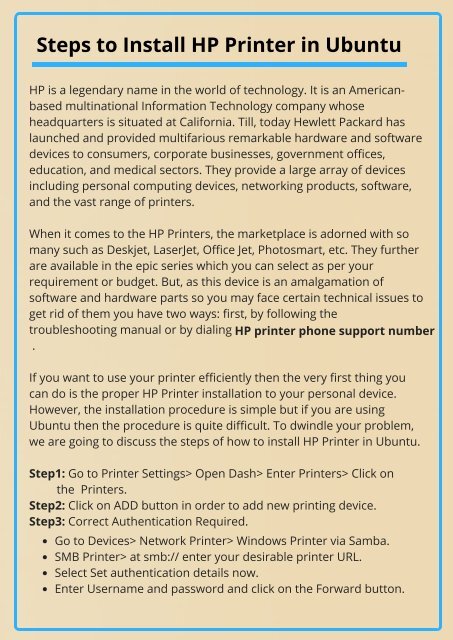 Install HP Printer on Ubuntu OS