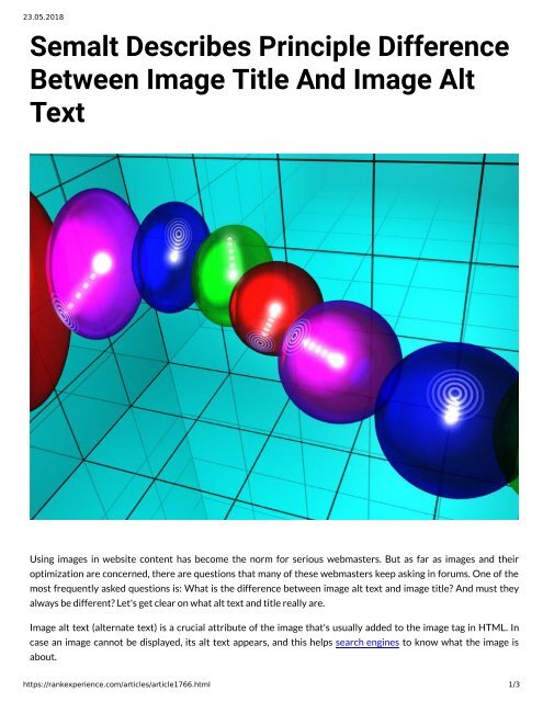 Semalt Describes Principle Difference Between Image Title and Image Alt ...