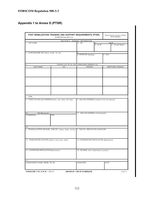 FORSCOM Regulation 500-3-