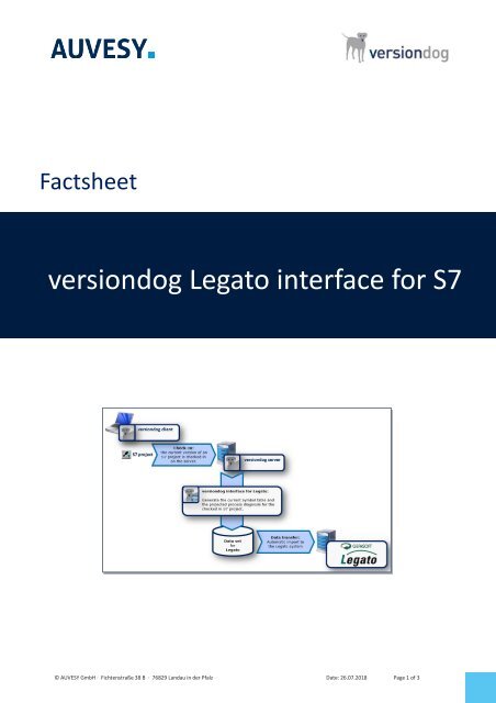 Factsheet - versiondog Legato interface for S7