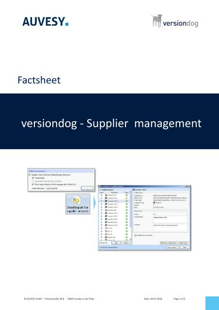 Factsheet - versiondog SupplierManagement