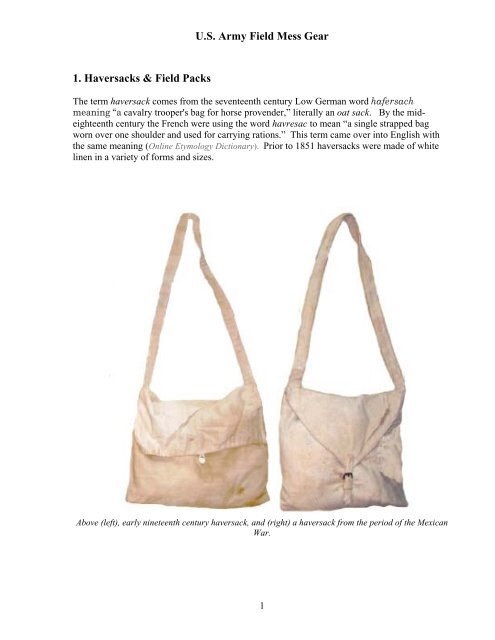 U.S. Army Field Mess Gear - US Army Center Of Military History