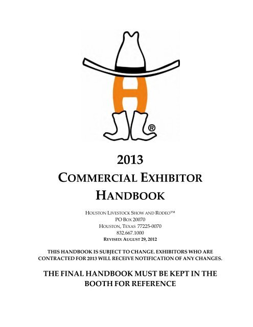 commercial exhibitor handbook - Houston Livestock Show and Rodeo
