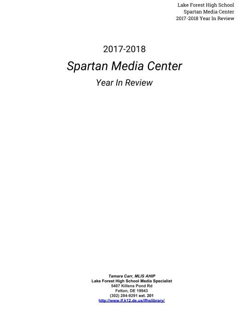2017-2018 SPARTAN MEDIA CENTER FINAL REPORT