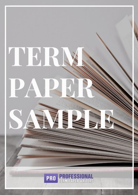 Example of Term Paper Outline