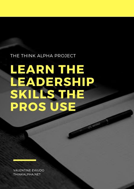 The Think Alpha Project - Learn The Leadership Skills The Pros Use