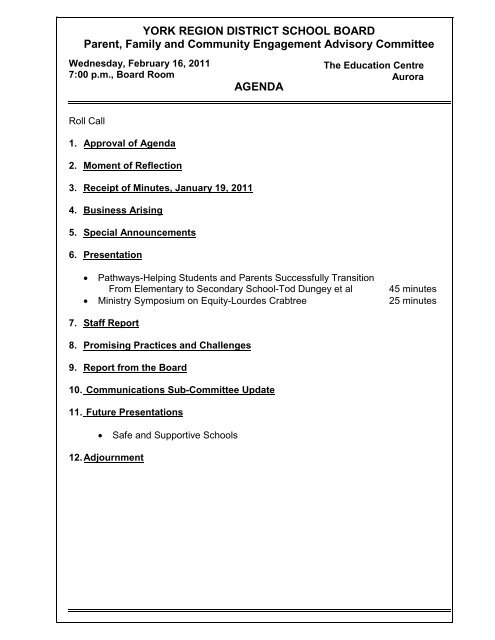 YORK REGION DISTRICT SCHOOL BOARD