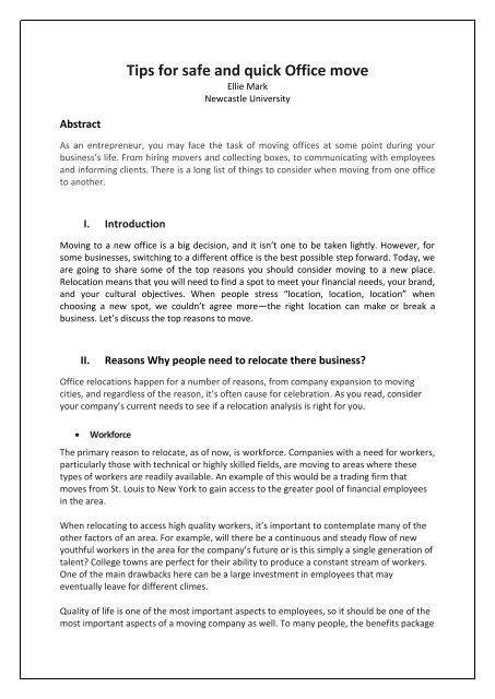 Tips for safe and quick Office move