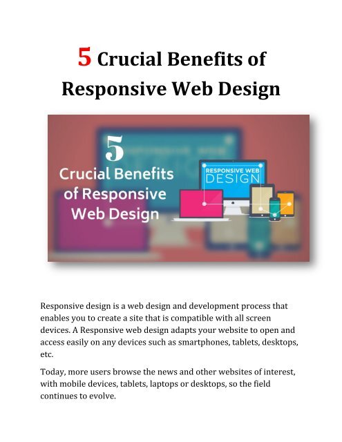 5 Benefits of Responsive Web Design