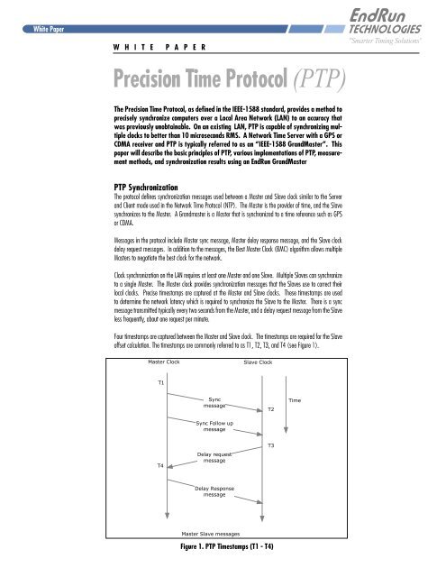 Precision Time Protocol (PTP) - EndRun Technologies