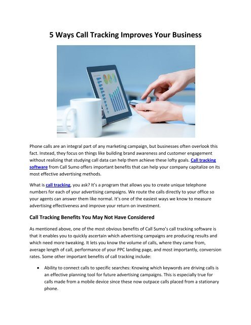 5 Ways Call Tracking Improves Your Business