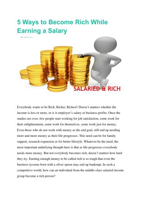 5 Ways to Become Rich While Earning a Salary