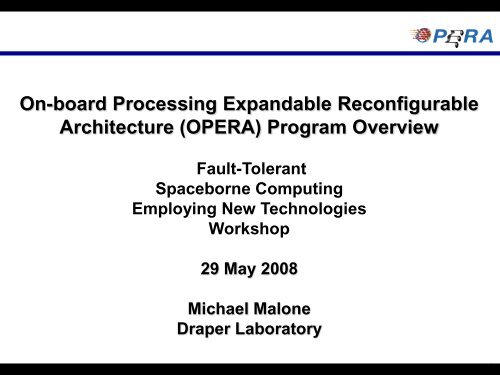 Onboard Processing Expandable Reconfigurable ... - Zettaflops.org Onboard Processing Expandable Reconfigurable ... - Zettaflops.org