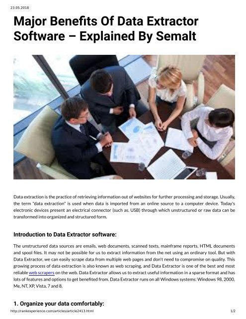 Major Benefits Of Data Extractor Software – Explained By Semalt