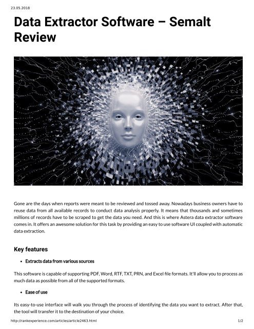 Data Extractor Software – Semalt Review