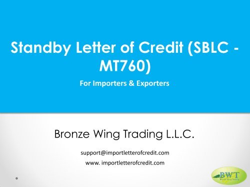 Standby Letter of Credit - SBLC