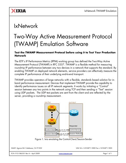 Two-Way Active Measurement Protocol (TWAMP) Emulation Software