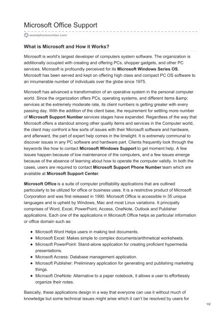 Microsoft Office Support