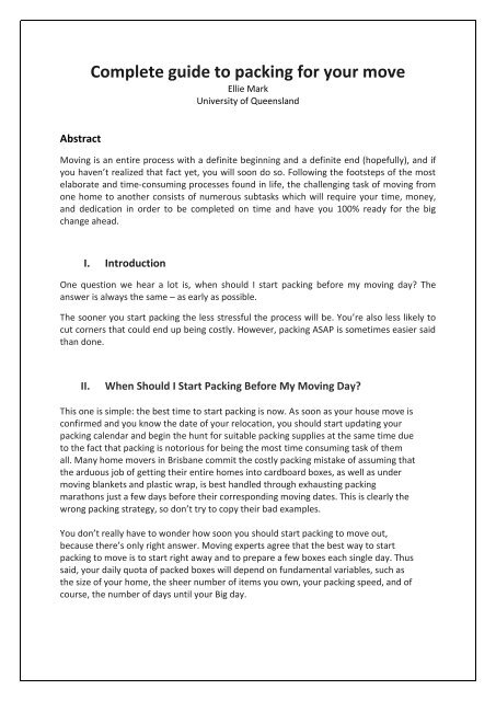 Complete guide to packing for your move