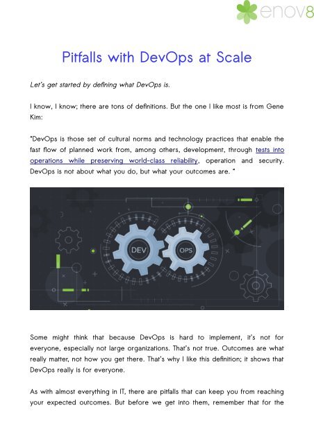 Pitfalls with DevOps at Scale