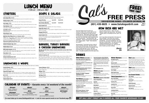 Lunch Menu - Sal's Angus Grill