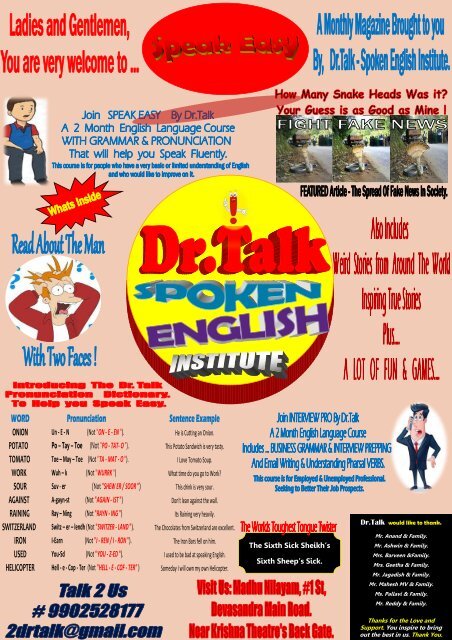The Dr.Talk Monthly Magazine