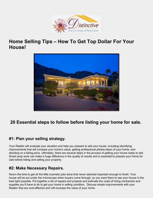 Home Selling Tips