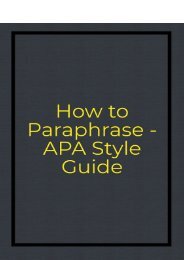 How to Format and Cite an Appendix in APA Style ... - Writing Center
