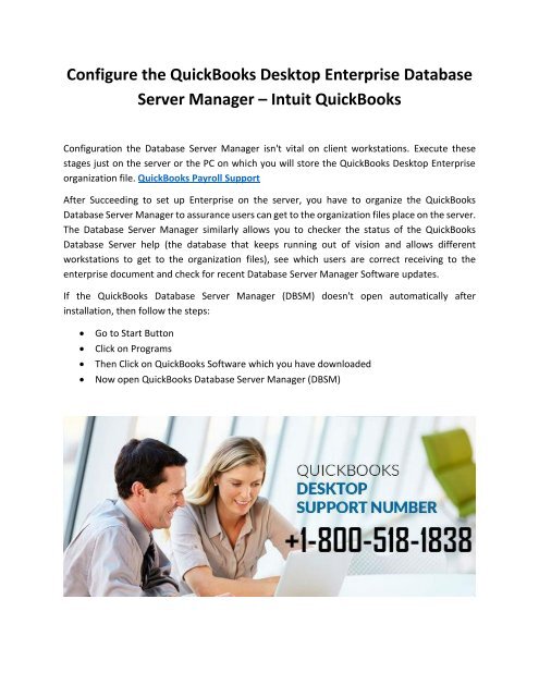 Configure the QuickBooks Desktop Enterprise Database Server Manager ...