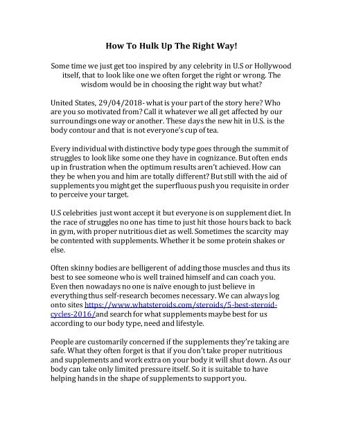 How To Hulk Up The Right Way!