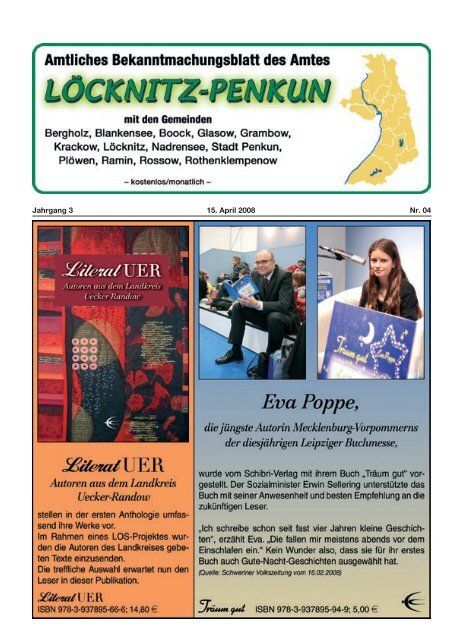 Unsere telefonische Anzeigen-Hotline: Tel. - Amt Löcknitz-Penkun