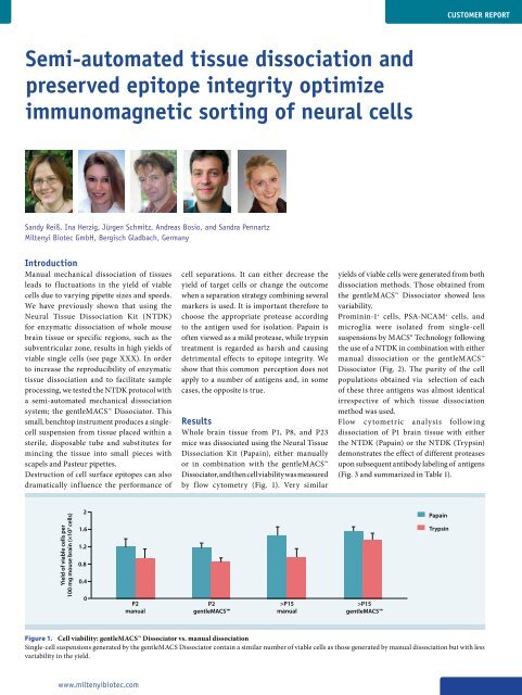 semi-automated tissue dissociation and preserved ... - Miltenyi Biotec
