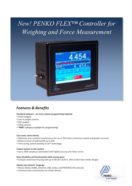 New! PENKO FLEX™ Controller for Weighing and Force ... - EVT AB