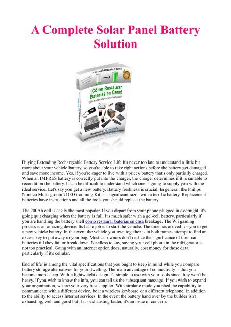 A Complete Solar Panel Battery Solution