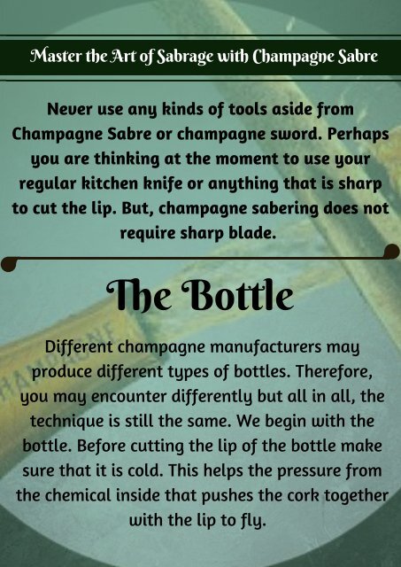 Master the Art of Sabrage with Champagne Sabre