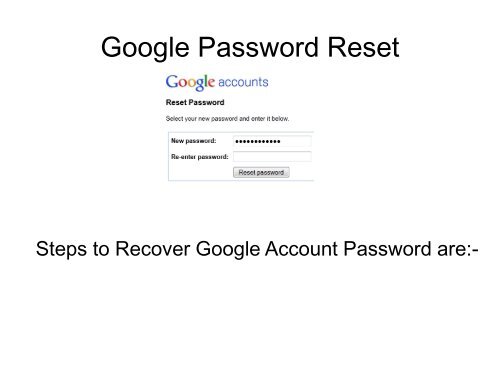 Google Password Reset Number | How to Recover Google Account