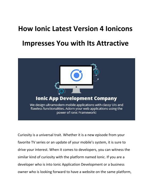 How Ionic Latest Version 4 Ionicons Impresses You With Its Attractive Icons 