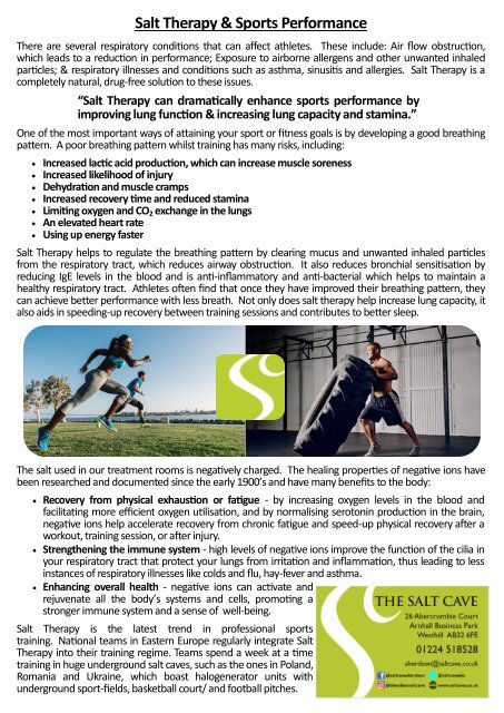 Salt Therapy & Sports Performance