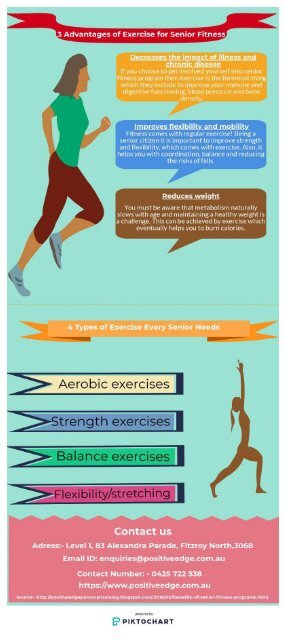 3 Advantages of exercise for Senior Fitness - Infographic