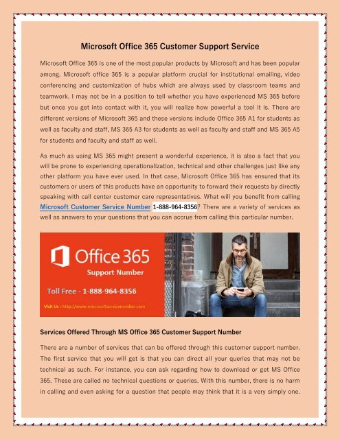 Office 365 Customer Support Number