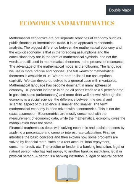 Economics and Mathematics Sample