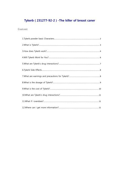 Tykerb (231277-92-2) - The killer of breast cancer