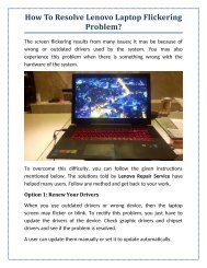 Screen flickering Issue on Lenovo laptop