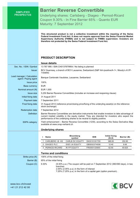 Barrier Reverse Convertible