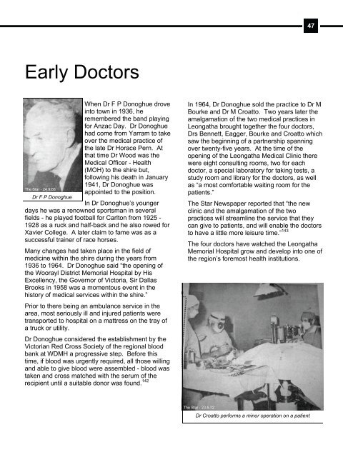 The First 50 Years - Early Doctors