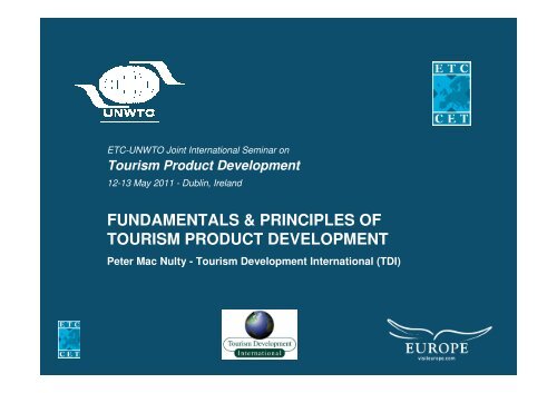 fundamentals & principles of tourism product development